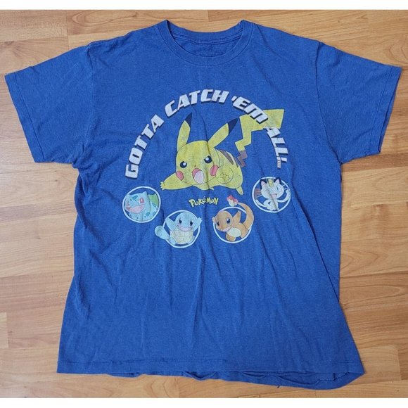 Shirts | Mens Medium Blue Pokemon Gotta Catchem All T Shirt Pikachu ...